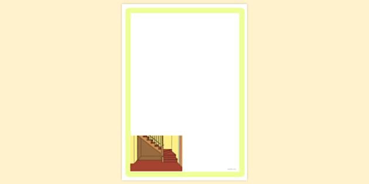Hallway with Staircase Page Border | Page Borders | Twinkl