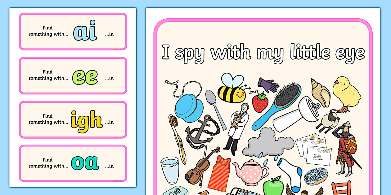 Cursive I Spy Phase 3 Graphemes 2 (teacher made) - Twinkl