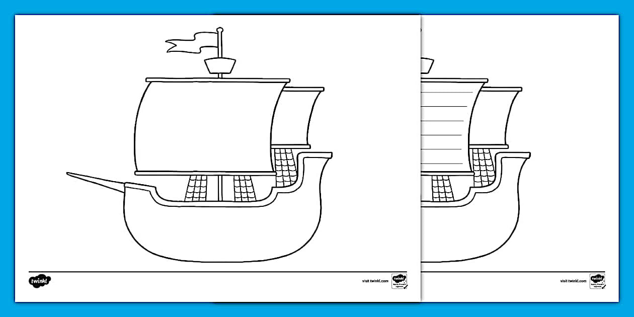 Pirate Ship Writing Template (teacher made) - Twinkl