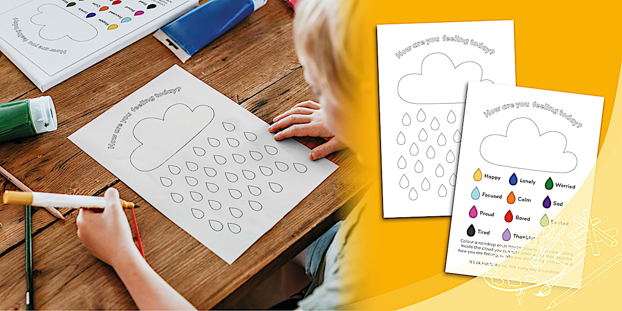 How Are You Feeling Today Rain Cloud Activity Poster