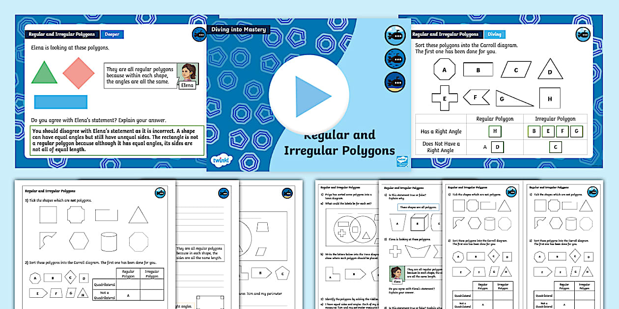 Y5 DiM: Step 9 Regular and Irregular Polygons Teaching Pack