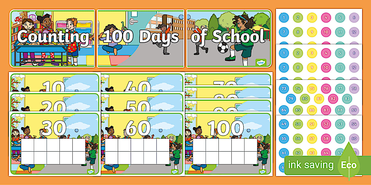 100 Days of School Ten-Frame Display Pack (teacher made)