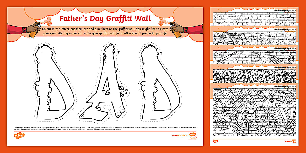 Father's Day Graffiti Wall Craft (teacher made) - Twinkl