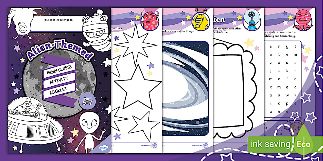 Alien-Themed Mindfulness Activity Booklet (Age 5 - 7)