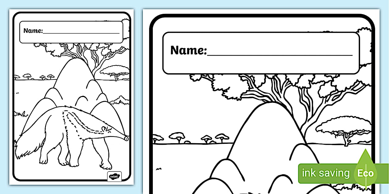 Anteater Colouring Book Cover (teacher made) - Twinkl