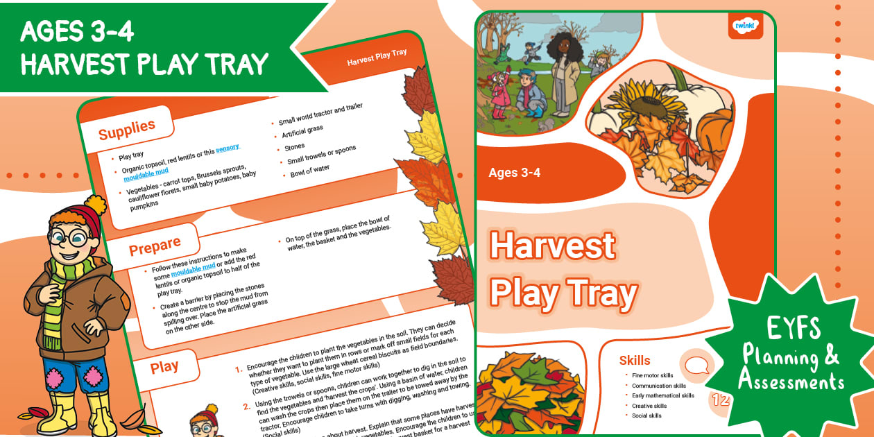 Northern Ireland EYFS Age 3 - 4 Play Tray: Harvest