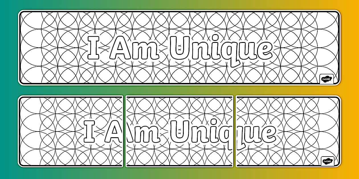 I Am Unique Collaborative Drawing Display Banner - Twinkl