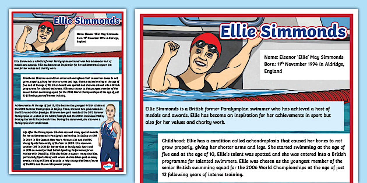 Ellie Simmonds Facts Poster (l'enseignant a fait) - Twinkl