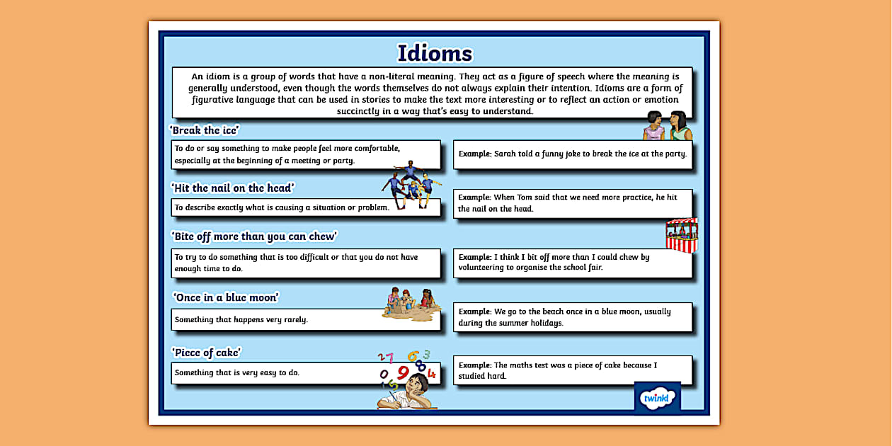 Storytelling Idioms Display Poster