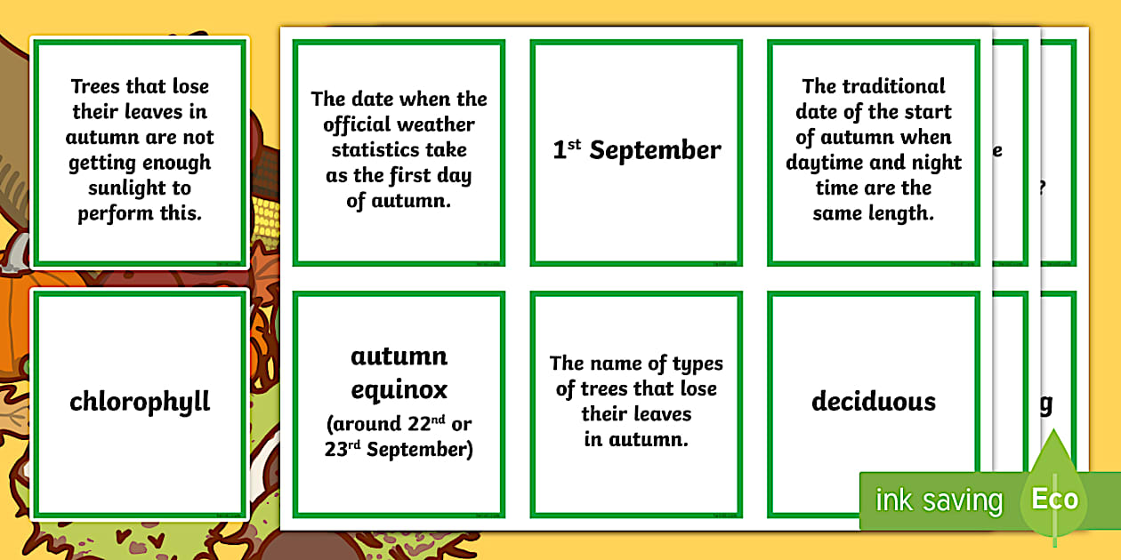 KS2 Autumn Matching Cards (l'enseignant a fait) - Twinkl