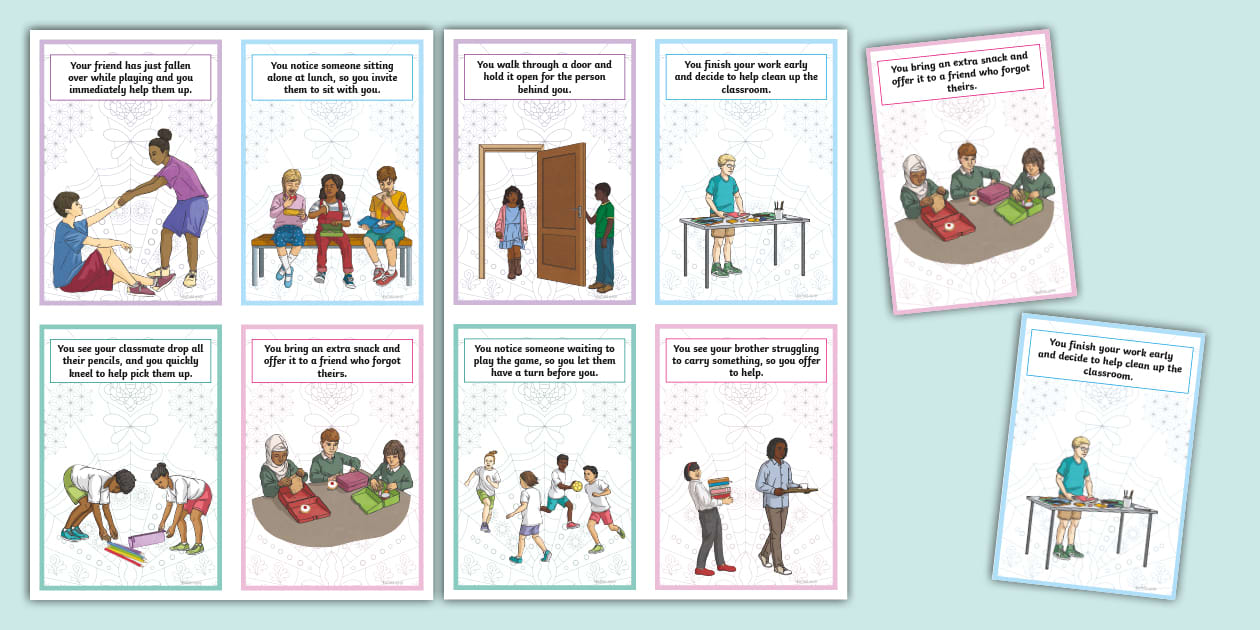 Acts of Kindness Freeze Frame Drama Flashcards