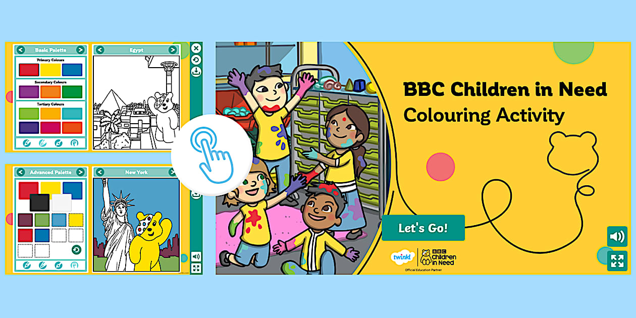 FREE! - Children in Need Pudsey - Colouring Game - Twinkl