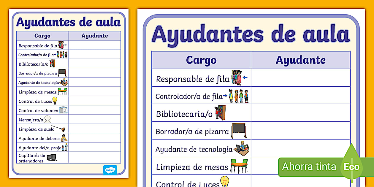 Póster: Ayudantes de aula (Teacher-Made) - Twinkl