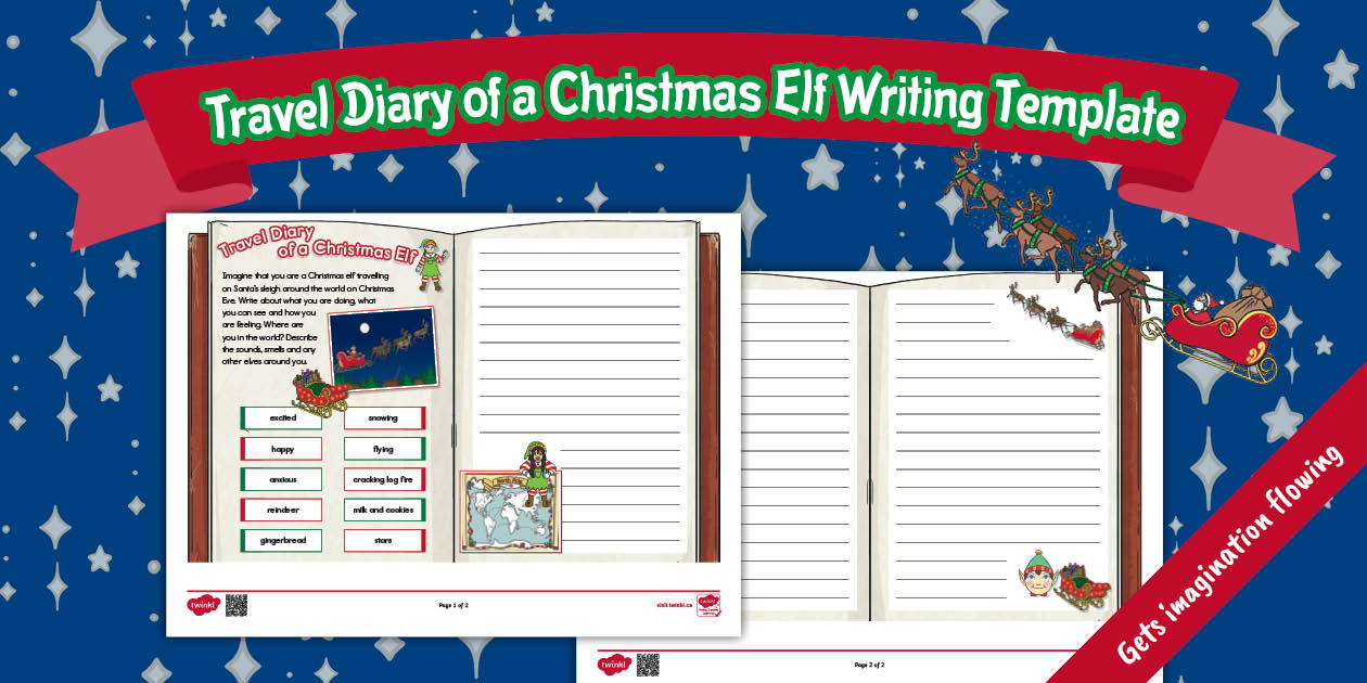 Travel Diary of a Christmas Elf Writing Template