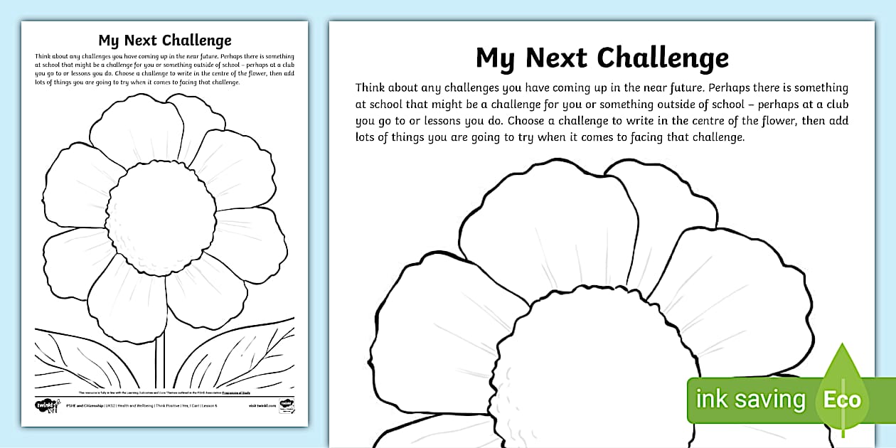 KS2 My Next Challenge Activity Sheet - PSHE and Citizenship