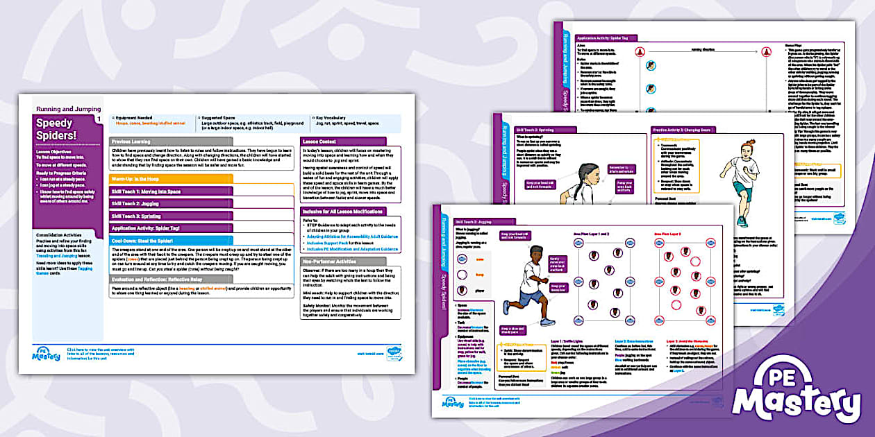 PE Mastery: Year 1 Running & Jumping L1 - Speedy Spiders!