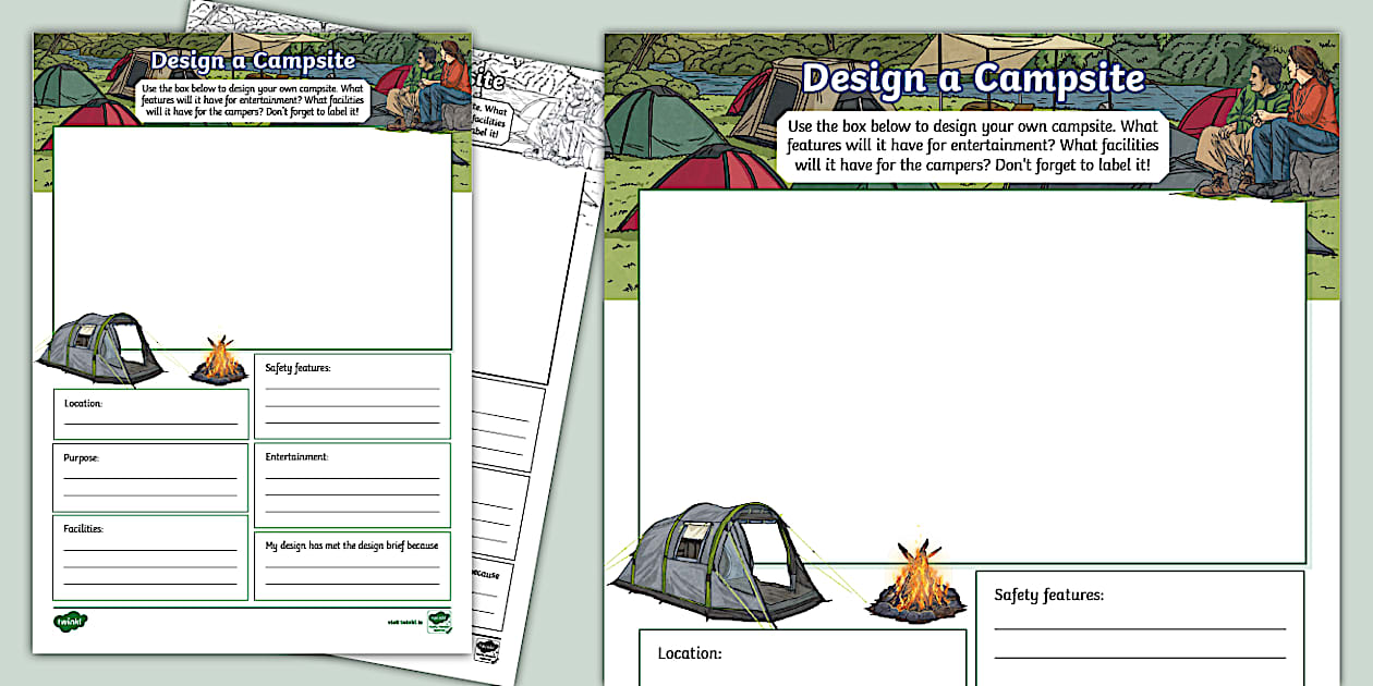 Design a Campsite Worksheet (teacher made) - Twinkl