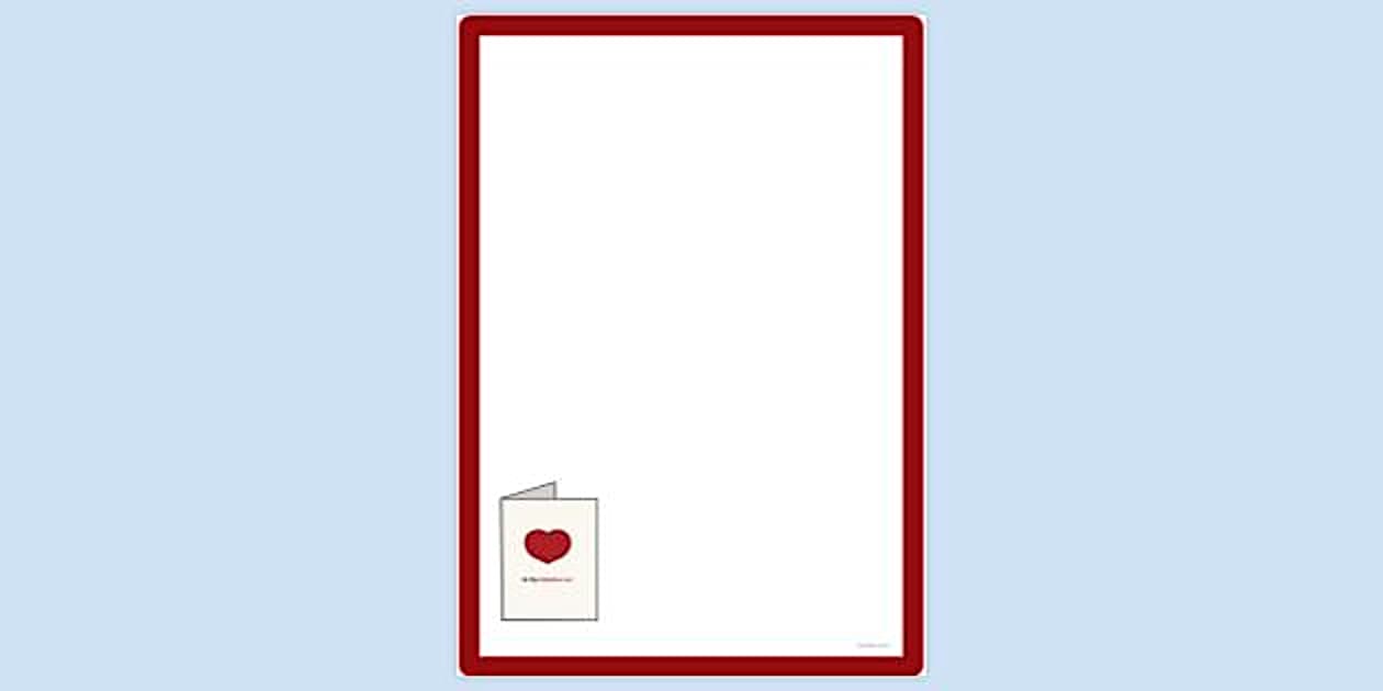 Valentines Day Card page border