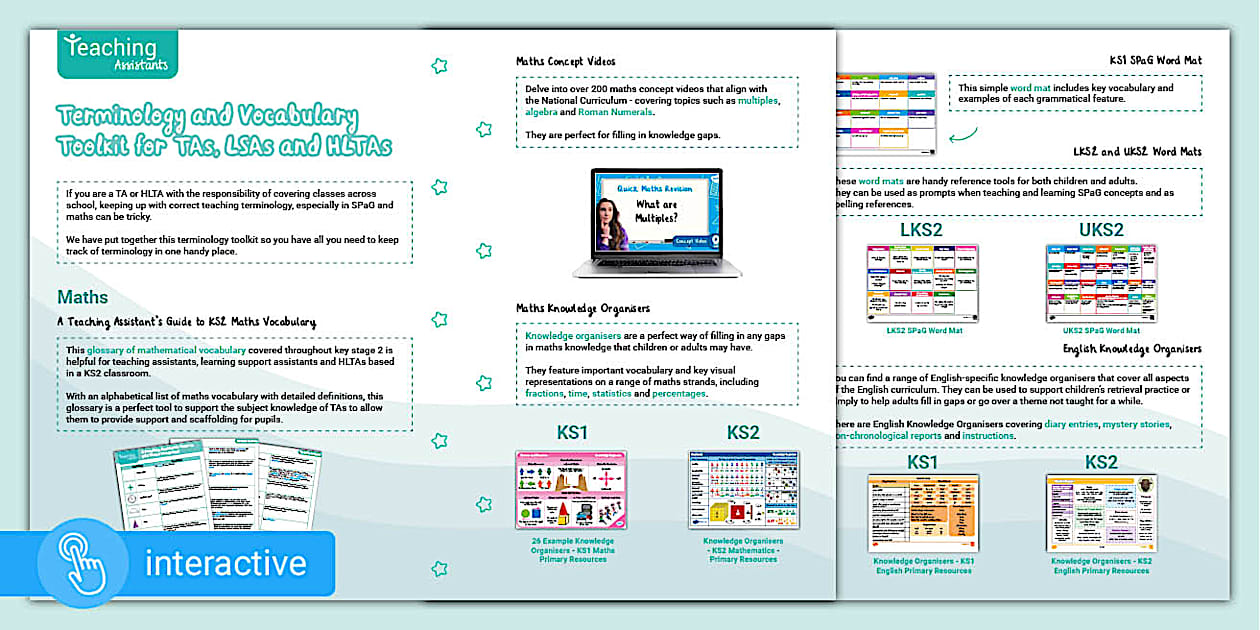 Terminology and Vocabulary Toolkit for TAs, LSAs and HLTAs