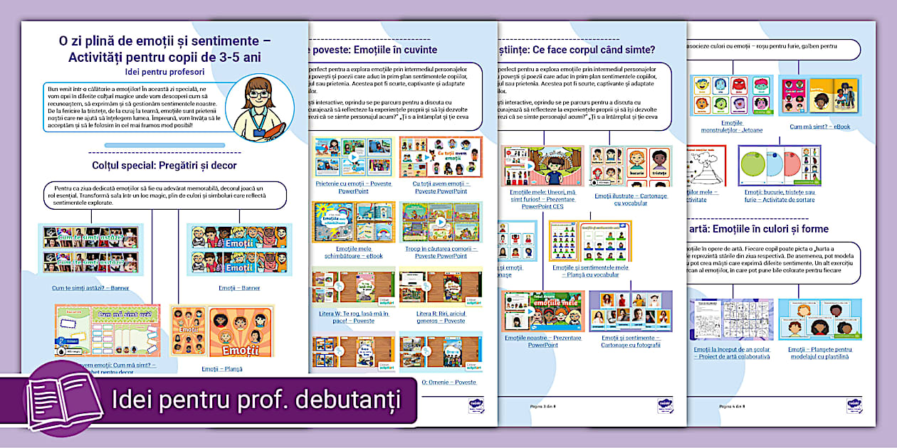 GRATUIT Emoții și sentimente: Activități copii 3-5 ani– Idei