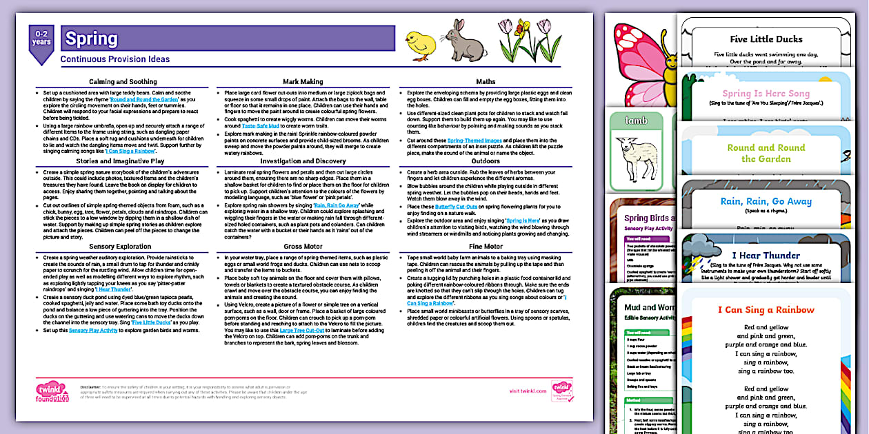 EYFS Spring Continuous Provision Resource Pack (Ages 0-2)