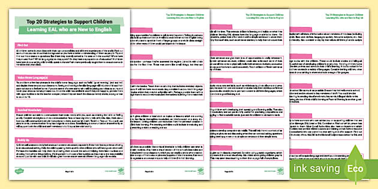 Top 20 Strategies to Support Children Learning EAL who are New to English