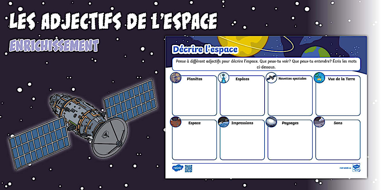 Feuille de travail : Les adjectifs sur l'espace