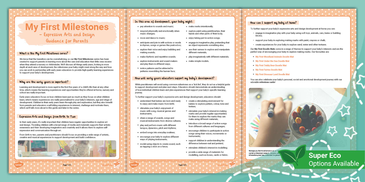 My First Milestones - Expressive Arts and Design Guide
