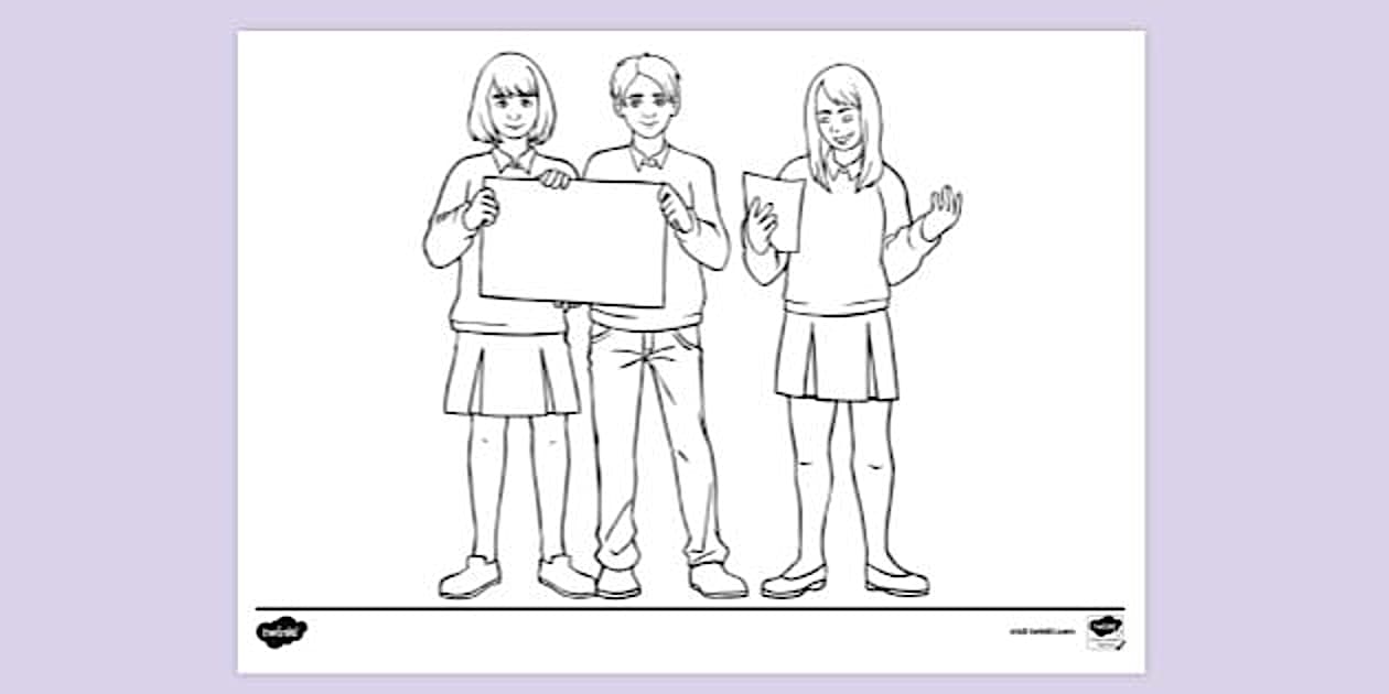 Students Presentation Colouring | Colouring Sheets - Twinkl