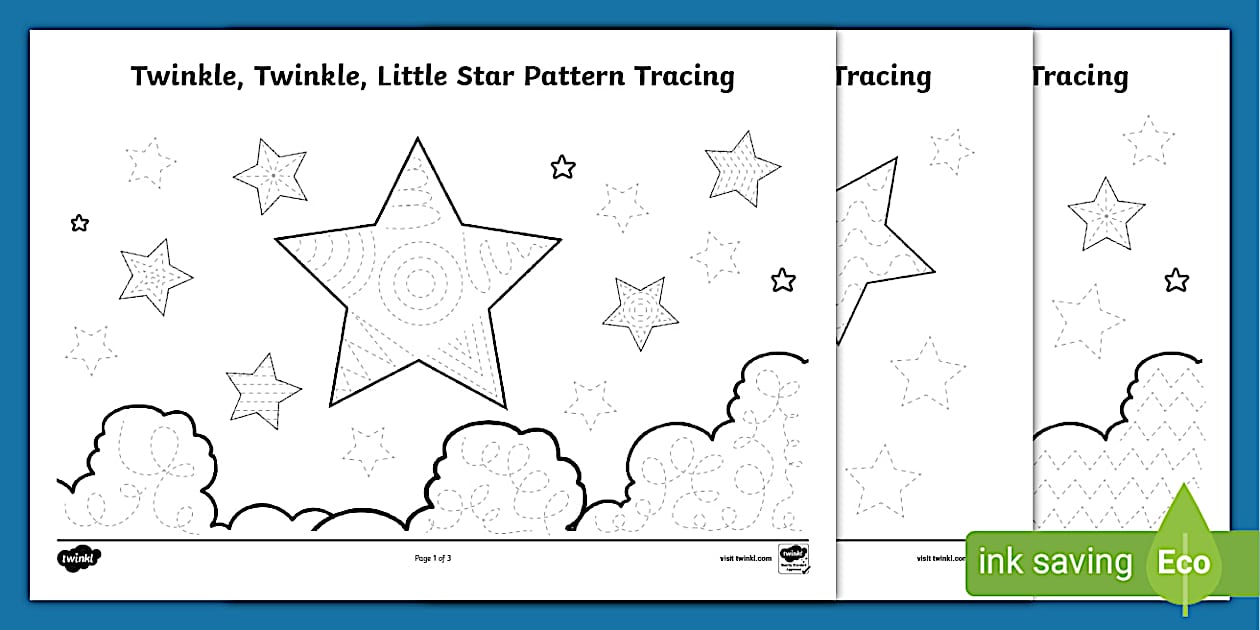 Twinkle, Twinkle, Little Star Pattern Tracing Activity