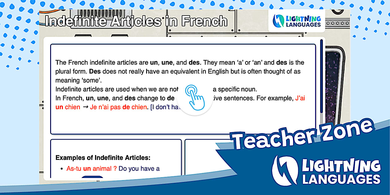 👉 Lightning Languages | French | Go Guide | Indefinite Articles