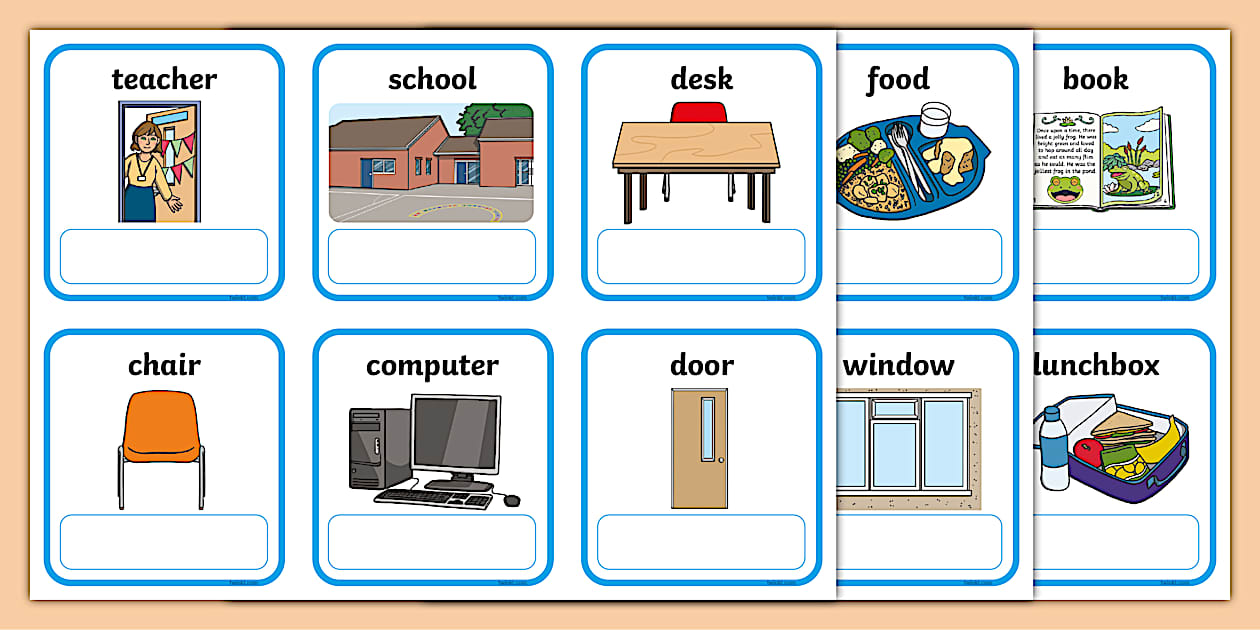 Classroom Objects Flashcards in English - ESL Resource