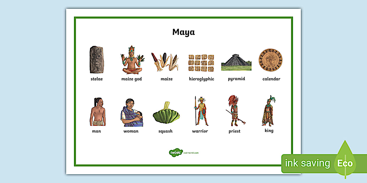 Maya Civilisation Word Mat (Teacher-Made) - Twinkl