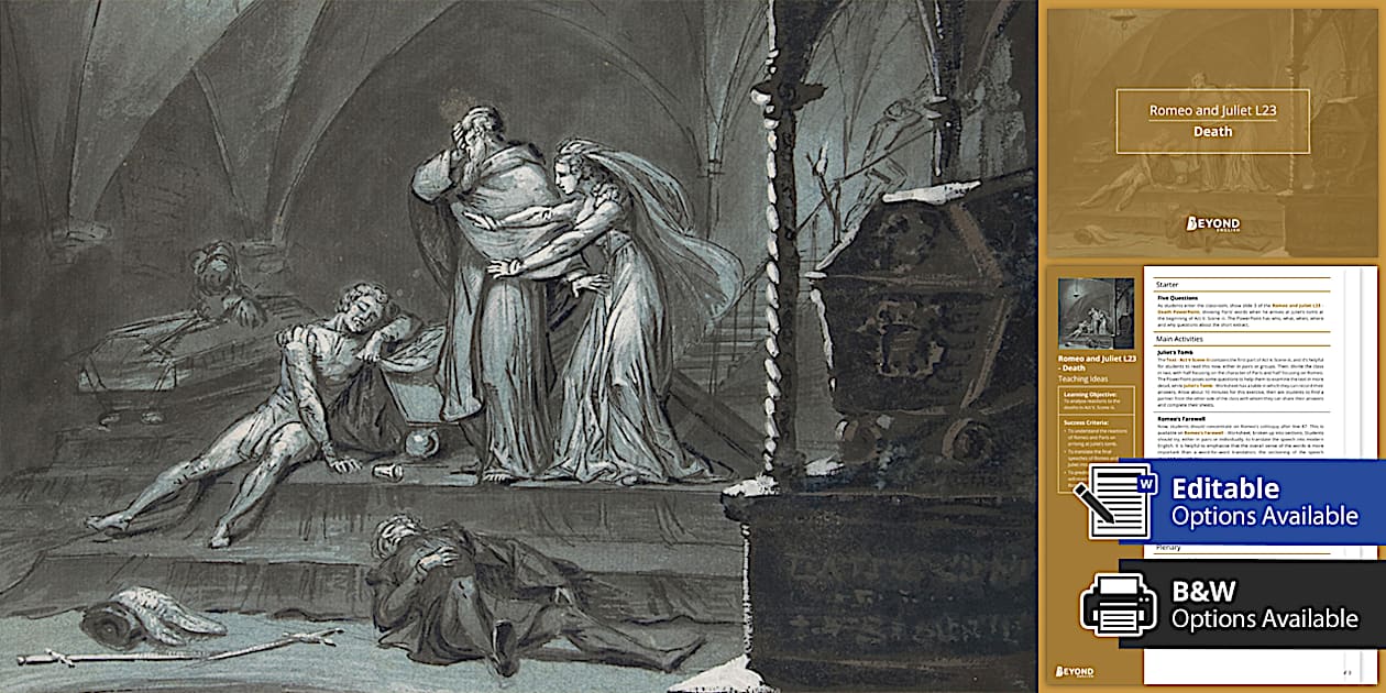 GCSE Romeo and Juliet Lesson Pack 23: Death (teacher made)