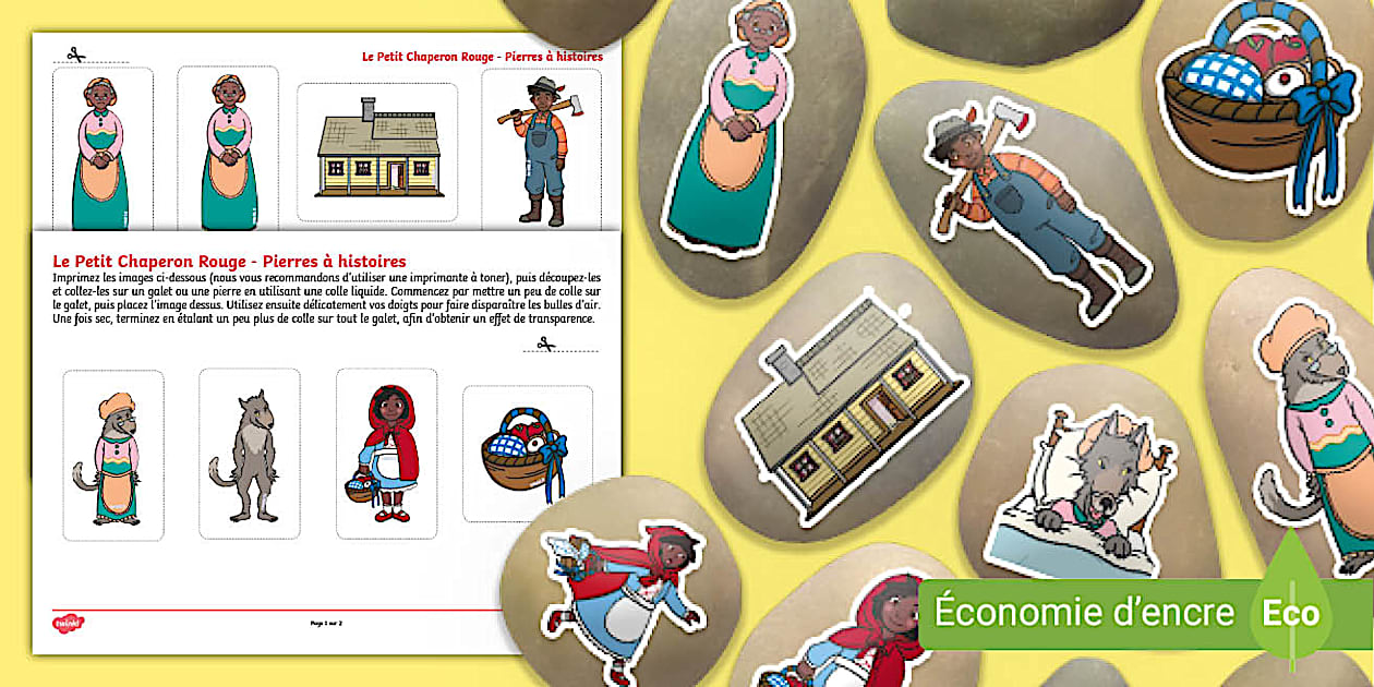 Le Petit Chaperon Rouge - Pierres à histoires - Twinkl