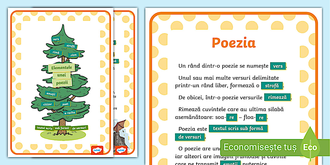 Structura poeziei – Planșă (teacher made) - Twinkl
