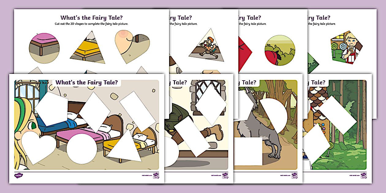 What's the Fairy Tale? 2D Shape Cutting Skills Activity Pack
