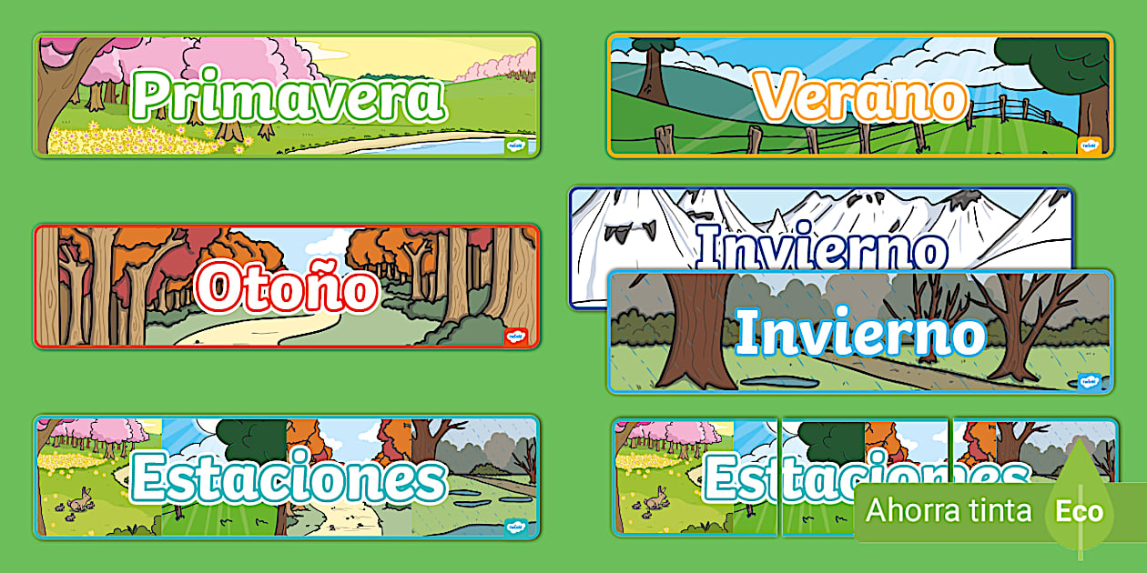 Carteles Las 4 Estaciones del Año grande pegar en sala