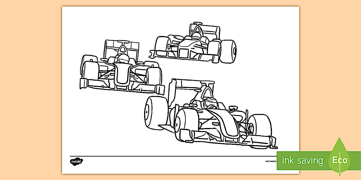 Racing Car Colouring Sheet | Twinkl Resources (teacher made)