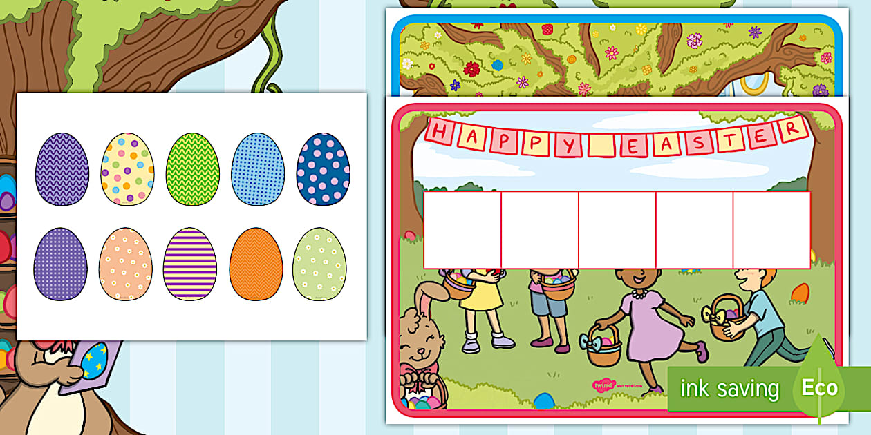 Easter 5 Frame A3 and Easter Egg Counters Resource Pack