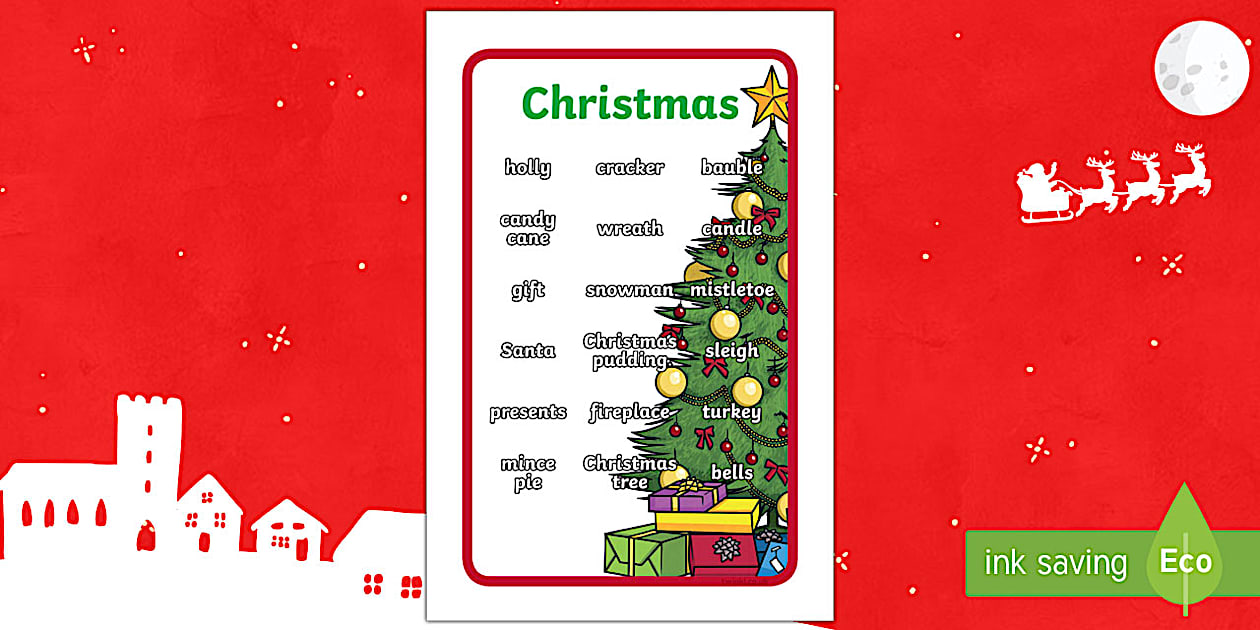 Editable Ikea Tolsby/Fiestad Christmas Words Prompt Frame