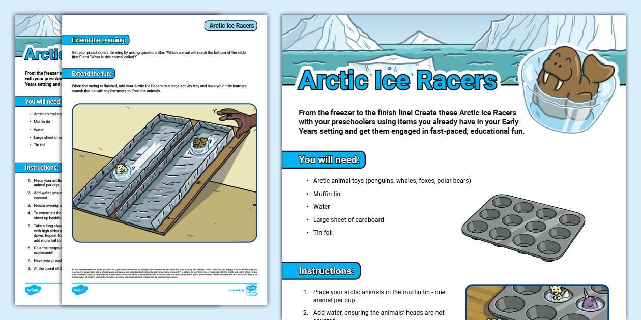 Arctic Ice Racers Preschool Activity