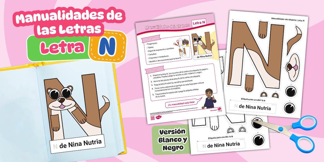 Manualidad Letra N Mayúscula | Actividad de Motricidad Fina