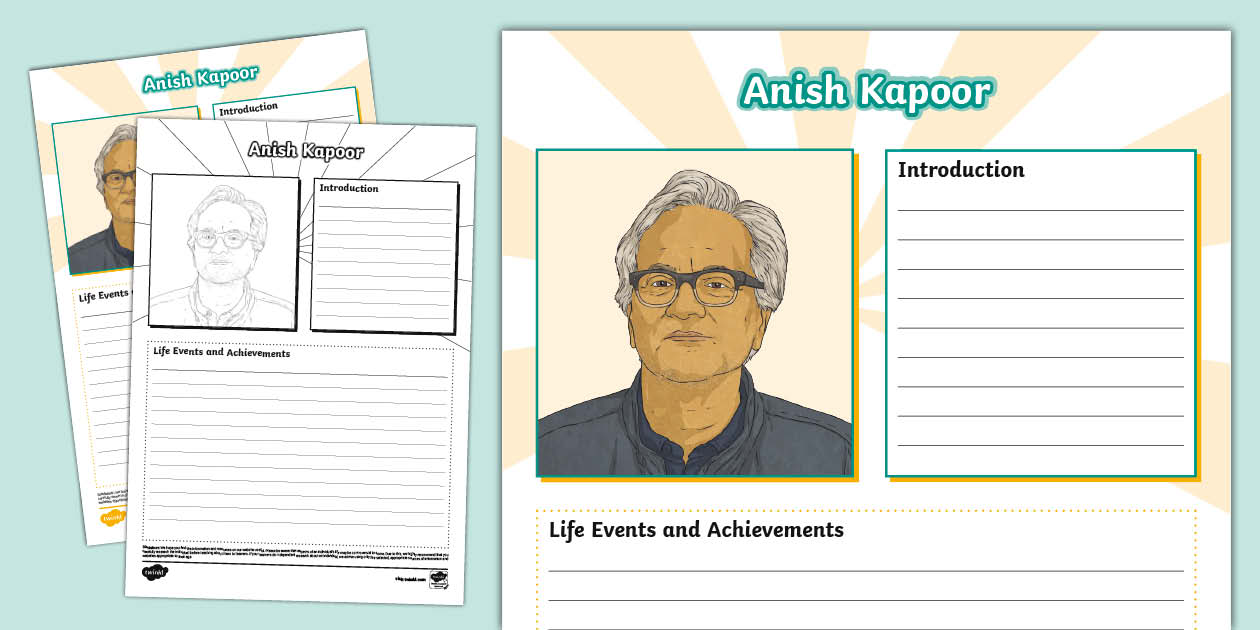 Anish Kapoor Biography Template (teacher made) - Twinkl