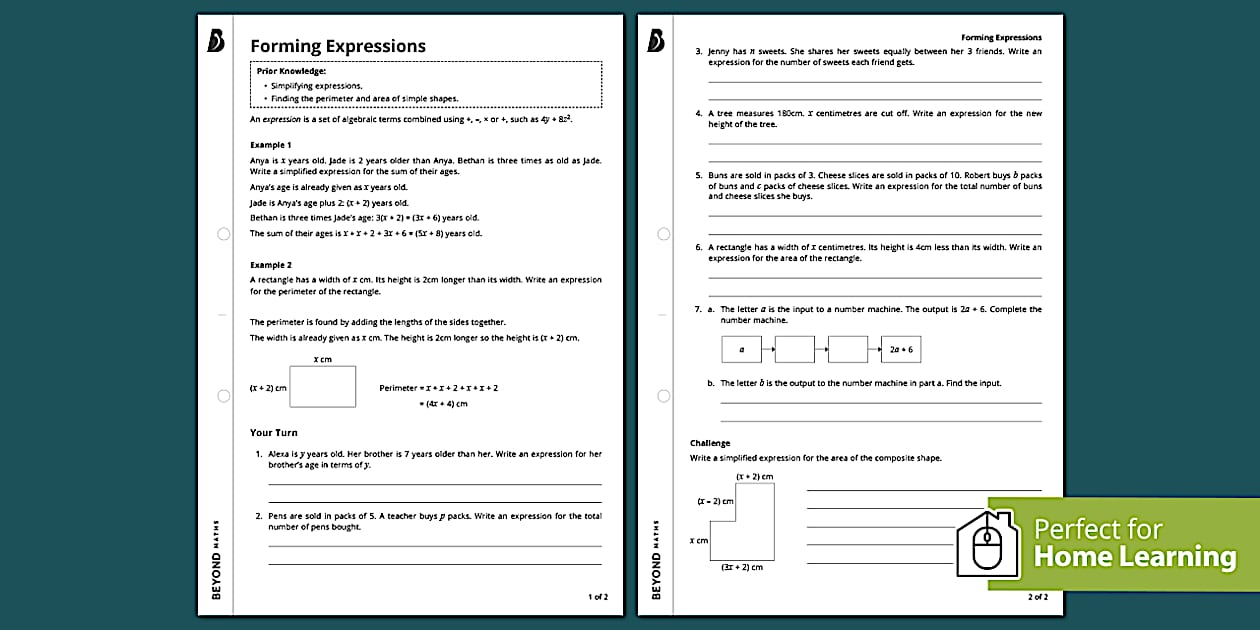 👉 Forming Expressions Homework | Beyond (teacher made)