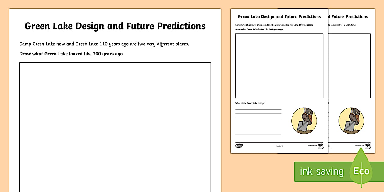 Past, Present and Future Green Lake Worksheet / Worksheet to Support ...