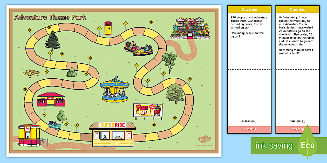 Theme Park Problem Solving Game (teacher made) - Twinkl
