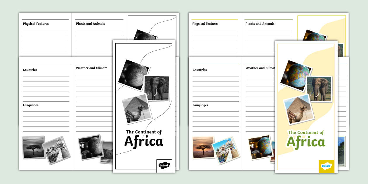 KS2 The Continent of Africa Leaflet Template (teacher made)