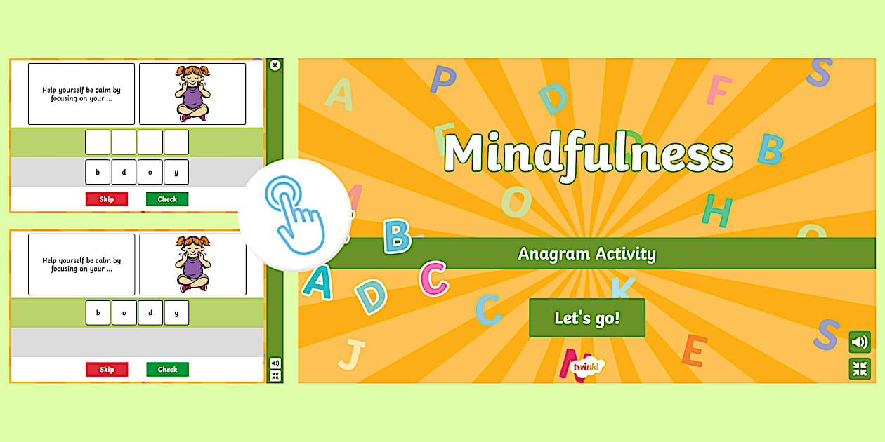Mindfulness Interactive Anagram Puzzle Game (teacher made)
