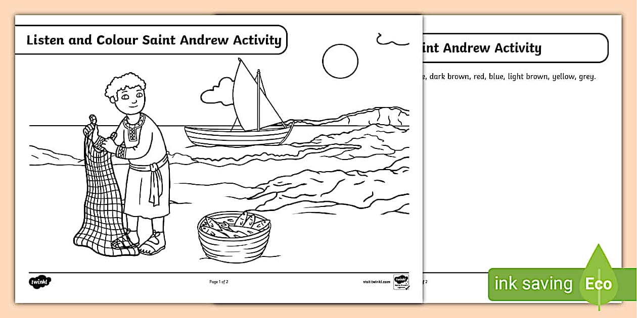 Listen and Colour Saint Andrew Activity - St Andrew's Day